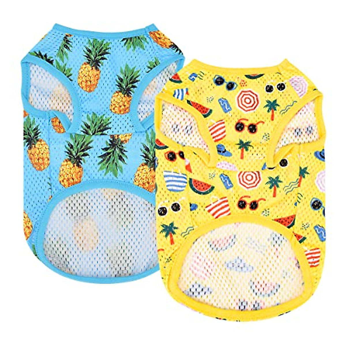 Dog Hawaiian Shirt Summer Puppy Clothes for Small Dogs Boy Girl Chihuahua Yorkie Teacup Pineapple Pet Tshirts for Cats Tiny Pets Outdoor Hawaii Doggy Shirts 2 Pack (Small, Hawaii)