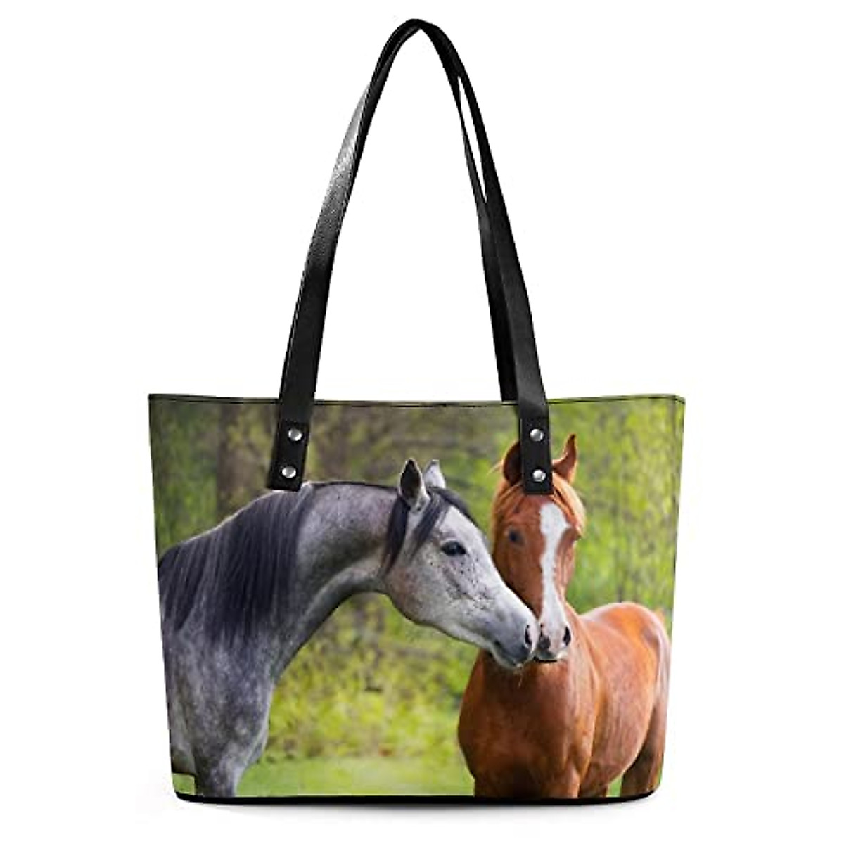 Womens Handbag White Brown Horse Leather Tote Bag Top Handle Satchel Bags For Lady