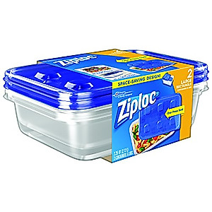 Ziploc Container with One Press Seal, Large Rectangle, 2 ct