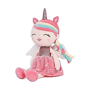 AUPHIL Lovely Baby Girl Doll Unicorn Figure Plush Toy - 15" Soft Stuffed Toy Gift for Little Girls, Baby, Toddlers and pre-School Kids