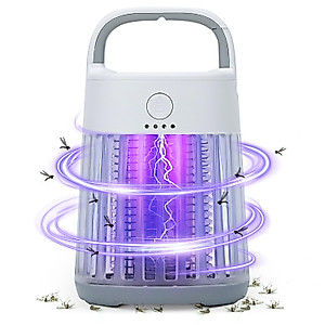 BuzzBGone Mosquito Zapper Rechargeable Indoor - Portable Electric Mosquitoes and Flying Insect Trap Light | High Powered Wireless Killer Lamp | Must Haves for Kitchen, Camping, Room, Home