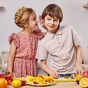 7 Pieces Ceramic Peeler Plastic Children Kitchen Knife Set, Nylon Kitchen Knife Set Ceramic Y Peeler Children's Safe Knife for Cooking Home Kitchen Vegetables Fruits Salad Cake Lettuce Bread Kids