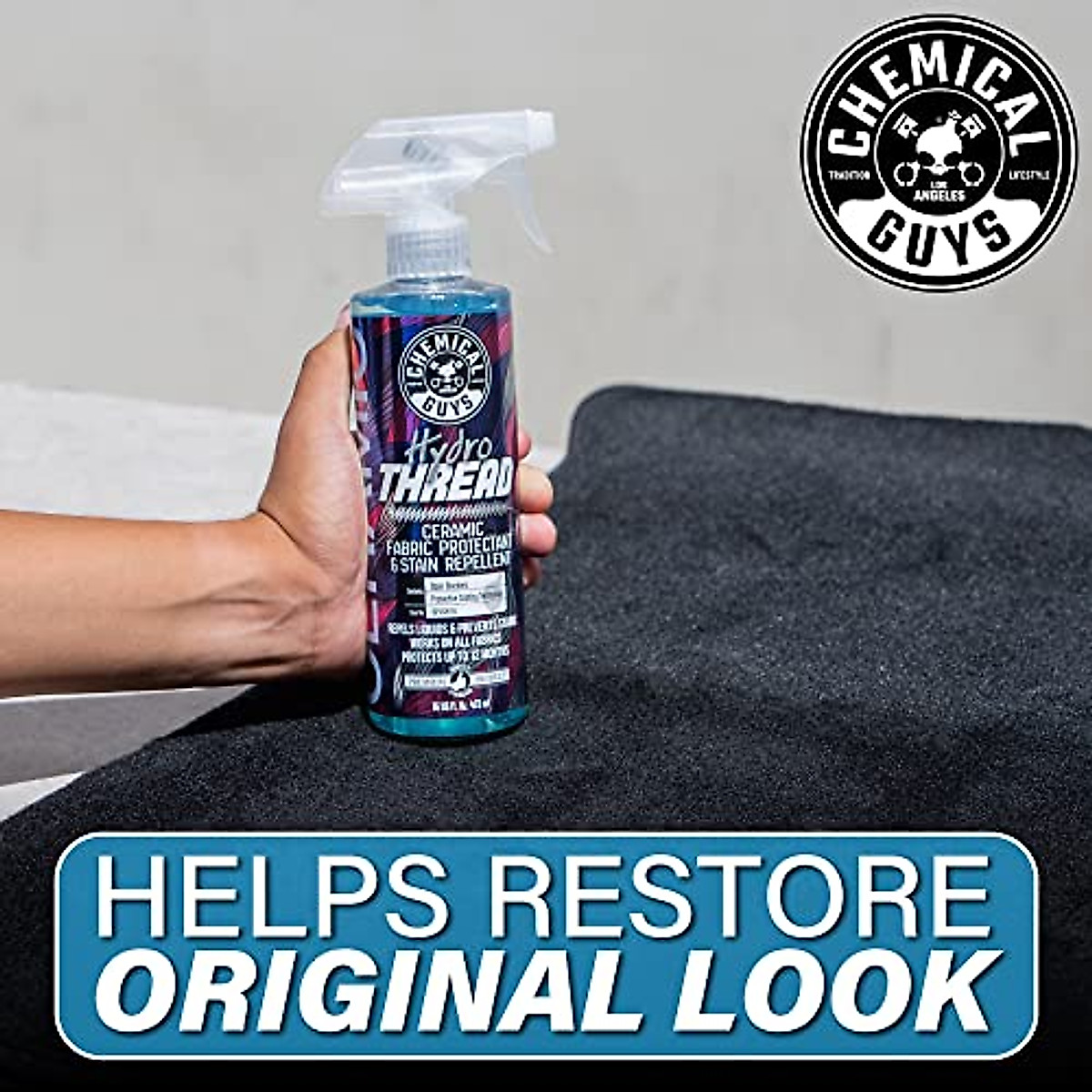 Chemical Guys SPI22616 HydroThread Ceramic Fabric Protectant & Stain Repellent (Works on Fabric, Carpet & Upholstery), 16 oz.