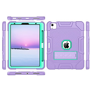 BENTOBEN iPad Air 5/4 Case, 10.9" Tablet Cover with Kickstand, Pencil Holder, Magnetic Closure for Kids, Purple