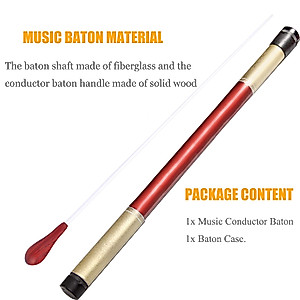 Music Band Conducting Baton Orchestra Baton Rosewood Handle Baton with Tube case(Rosewood Handle)