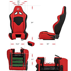 SimFab Flight Simulator Seat With Seat Base Cut Out For Fighter Stick Or Helicopter Collective, red