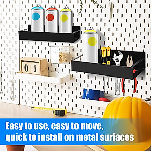 EVELOMO 4 Pcs Magnetic Aerosol Spray Can Holder with Paper Towel Holder, Magnet Toolbox Bottle Holder, Wall Mounted Spray Bottle Rack for Garage Home Workspace