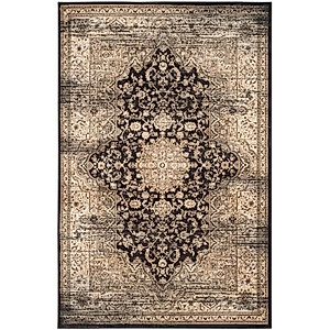SAFAVIEH Vintage Collection 5'1" x 7'7" Black/Ivory VTG574F Oriental Traditional Distressed Area Rug
