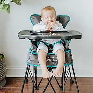 Baby Delight Go with Me Uplift Deluxe Portable High Chair, Indoor and Outdoor,Slate Grey