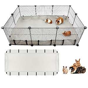 Lonepetu Waterproof Guinea Pig Cage Tarp Bottom for C & C Grids Habitat, 42"*27" Washable Guinea Pig Cage Liner Base for Rabbits Hamsters Hedgehogs Ferrets Small Pets (No Cage)