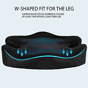 BAUBUY Cojín de Asiento Wheelchairs Scooters and Accessories Seat Wheelchair Cushions Ergonomic Multifunctional Breathable Black for Pressure Relief