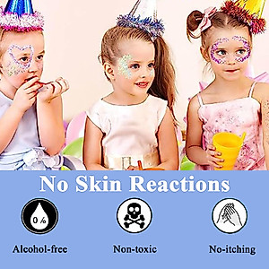 2Pcs White Face&Body Glitter Gel Long Lasting, Unicorn Makeup Face Glitter for Hair Face Nail, Temporary Tattoo for Party Favors Concert Festival, Little Mermaid Sequins White Chunky Body Glitter