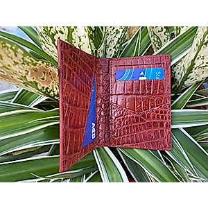 Double side Brown Crocodile Alligator leather skin Credit Cardholder, leather credit cardcase, leather creditcard cover