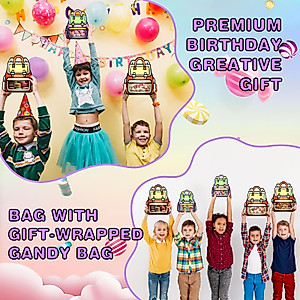 Cecnamt 30 Pcs Plastic Cute Goodie Bags For Kids Bulk Reusable Top Handle Gift Bag Birthday Goodie Bag Back to School Goodie Bags Cute Backpack Goodie Bag with Handle Candy Bag for Kids Party