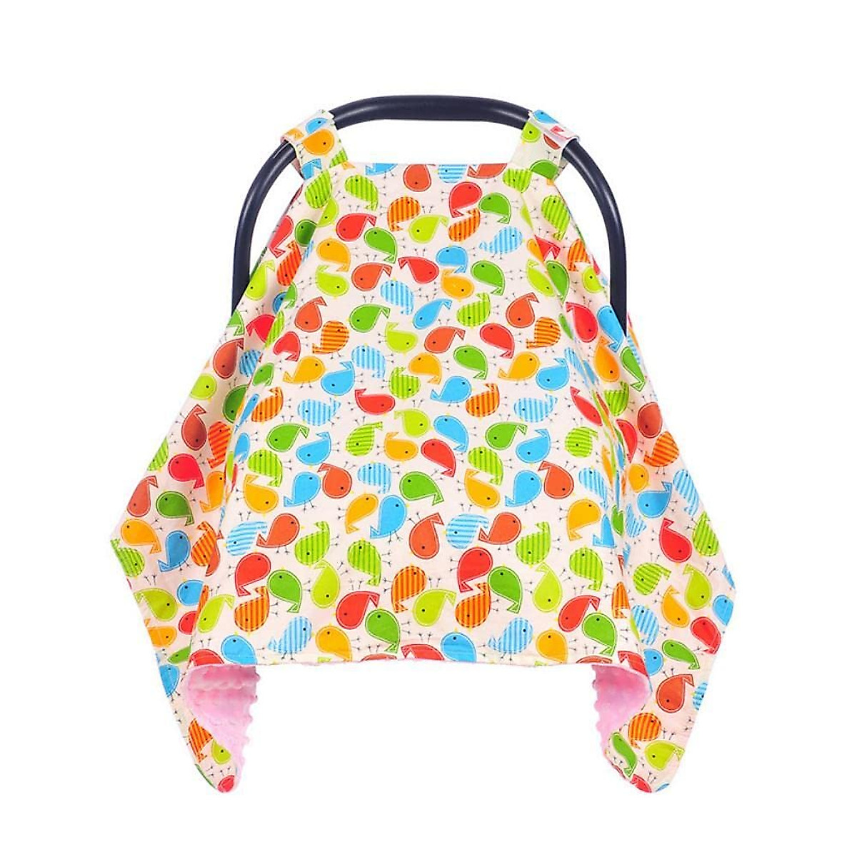 Car Seat Covers for Babies Warm Minky Carseat Canopy Covers for Girls Boys Multi-use Infant Blanket - Pink & Gray (Grey)