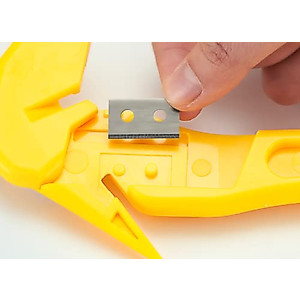 Safety Package Opener with Blades, T TOVIA SK2 Stainless Steel Concealed Blade Box Cutter with Tape Splitter (10 Pieces - Yellow)