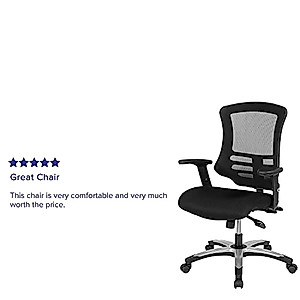Flash Furniture High Back Black Mesh Multifunction Executive Swivel Ergonomic Office Chair with Molded Foam Seat and Adjustable Arms