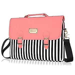 Kamlui Laptop Bags for 15.6-Inch Women Computer Bag PU Leather Waterproof Carrying Cute Work Shoulder Messenger Laptop Sleeve Case for, Macbook Pro Air HP Lenovo Dell