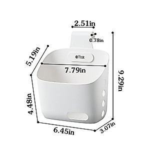 Wuluwala Plastic Hanging Shower Basket, Bath Shower Connecting Organizer Storage Basket with Hook for Bathroom Kitchen Pantry Bathroom Dorm Room