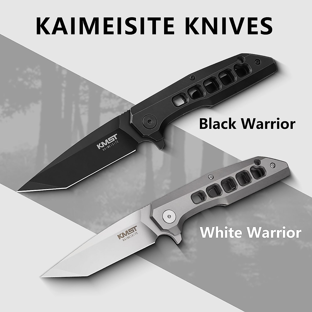 kaimeisite Pocket Knife, 3.5" Pocket Knife for Men, Pocket Knife Set, Knives for Men Tactical Knife, Edc Knife, Folding Knife,Titanium Alloy & SKD11 Steel, Frame Lock, White