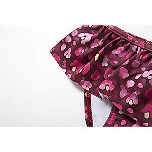 BONVERANO Little(Big) Girls Rashguards UPF 50+ Sun Protection Two Pieces Swimsuit with (Pink-Mao, 3-6M)