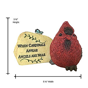 BANBERRY DESIGNS Cardinal Desk Rock - When Cardinals Appear Angels are Near - Memorial Sentiment with Red Cardinal Design - in Loving Memory of a Loved One