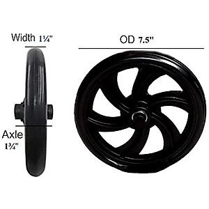 Walker Rollator Replacement 7.5" Wheels Black (1pis) (Front 1)