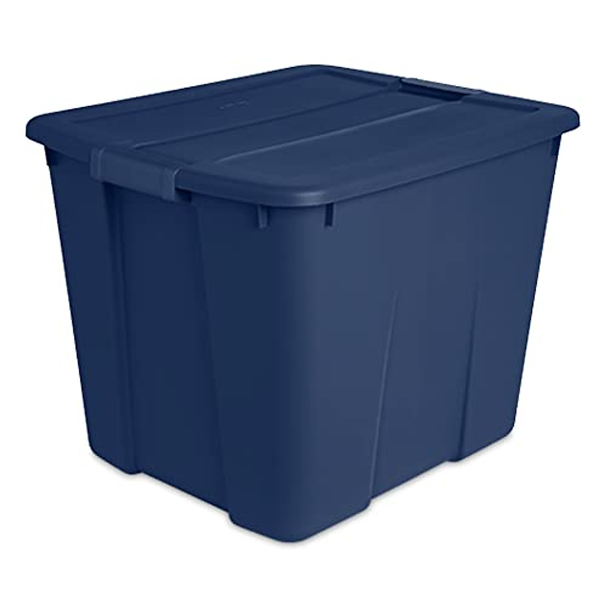 Sterilite 20 Gallon Stackable Plastic Storage Tote Container Bin with Latching Lid For Home and Garage Organization, Marine Blue (6 Pack)