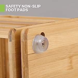 Magshion Rotating Bookcase 6-Tier Corner Shelf Bamboo Media Storage, 71" High Revolving Floor Standing Storage Organizer for Living Room, Natural