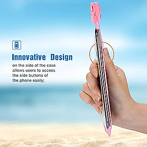 2 Pack ProCase Waterproof Phone Case Dry Bag Pouch, for iPhone 14 Plus Pro Max, iPhone 13 12 Pro Max, 11 Xs Max XR X 8 7 6S Plus, Galaxy S22 S22+ S21 FE, Up to 7.0 inch -Pink/Black