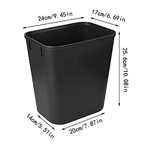 New Space Saving Trash Wastebasket, Convenient Open Recycle Trash Can, Minimalist Rectangular Garbage Bin, Fits Narrow Spaces in Commercial, Kitchen, Home Office, and Dorm. (Black)