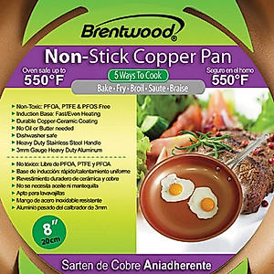 Brentwood BFP-320C 8-inch Non-Stick Induction Copper Frying Pan