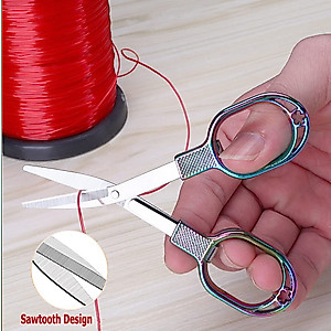 FASPLORE 2 pcs Folding Scissors Portable Scissors Stainless Steel Telescopic Cutter Foldable Scissors for Home office Outdoor Travel Fishing