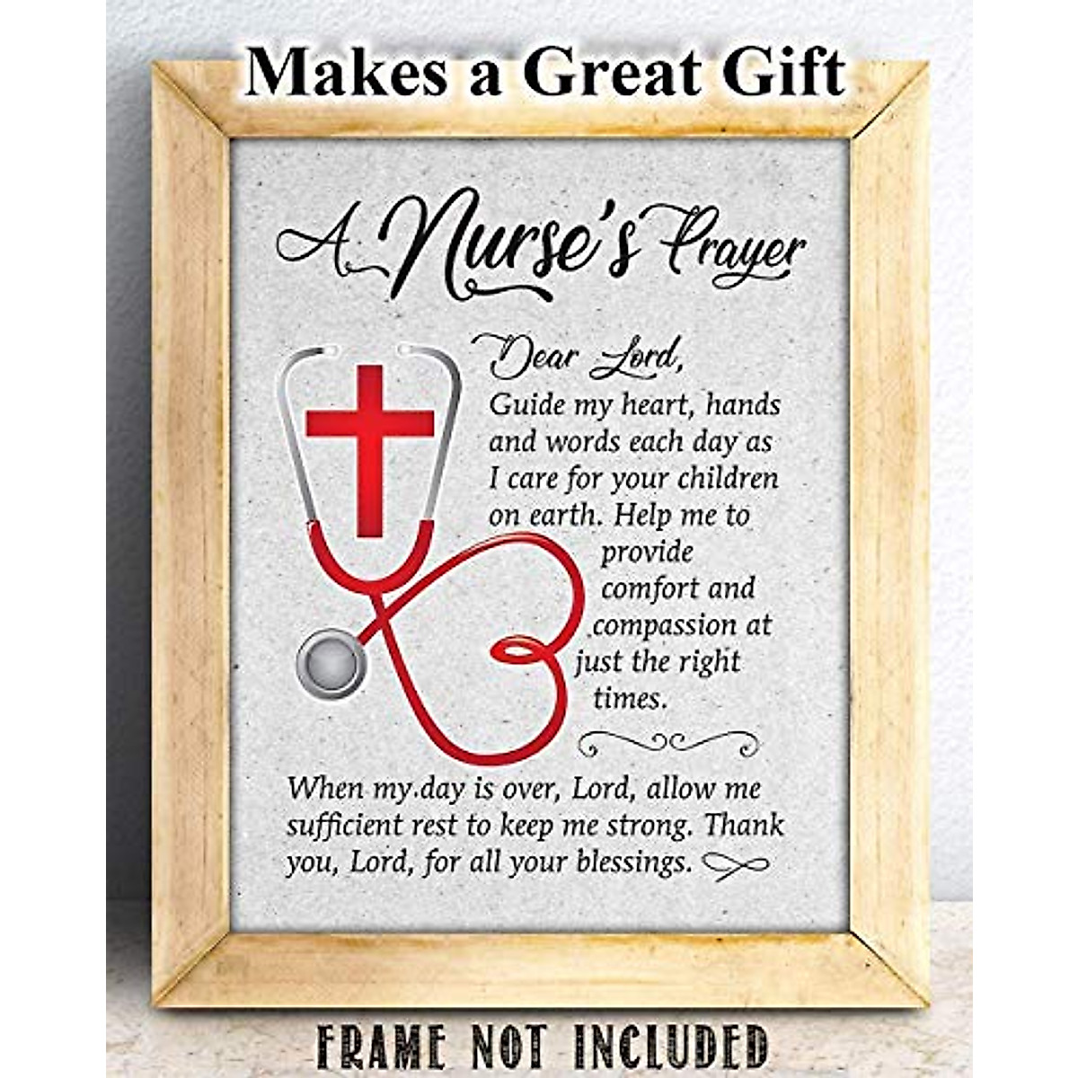 Dear Lord - A Nurse's Prayer - 11x14 Unframed Art Print - Great Gift For Nurse's Day and Home and Office Decor Under $15
