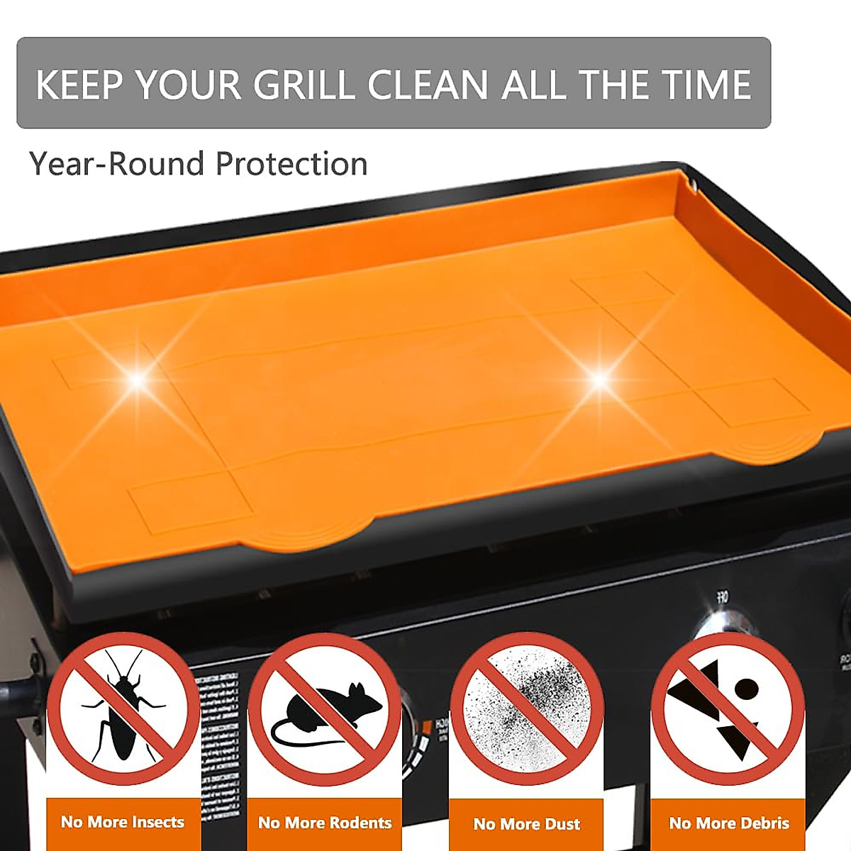 28" Food Grade Silicone Griddle Mat for Blackstone Accessories, Heavy Duty 2.2 LB Grill Mat, Reusable Griddle Cover for Blackstone Protect Your Griddle from Insects Rust (NOT for Pro & XL Series)