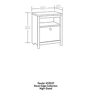 Sauder Dover Edge Engineered Wood Night Stand in Timber Oak Finish