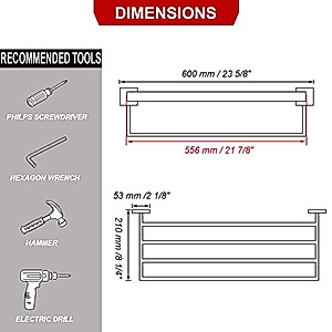 TURS 5-Pieces Bathroom Hardware Accessories Set Brushed Towel Holder Sets Bath Towel Rack Towel Shelf