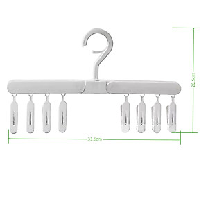 trrcylp Foldable Clothes Hanger with 24 Clips 3 Pack Clothes Drying Racks Windproof Collapsible Drying Racks for Laundry for Drying Socks Bras Underwears Hats Scarfs Towels and Diaper White