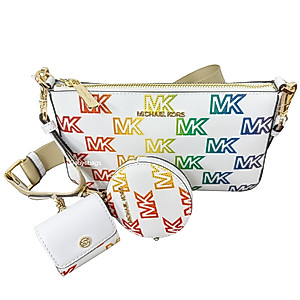 Michael Kors Jet Set Price Medium Crossbody W Tech Accessories Rainbow MK Logo