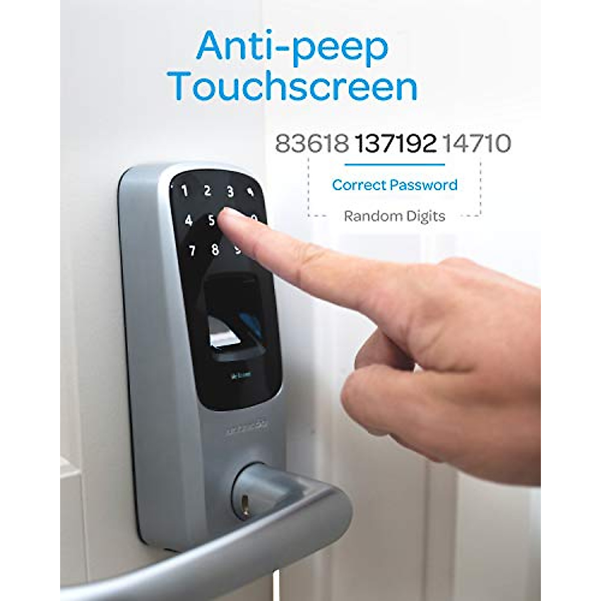 ULTRALOQ UL3 BT (2nd Gen) Smart Lock 5-in-1 Keyless Entry Electronic Door Handle, Satin Nickel