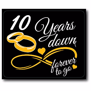 10 Years Down Forever to Go| Anniversaries | Great Gift Idea|Single |5 Inch Magnet | Made in The USA | Car Auto Tool Box RefrigeratorMagnet | FBMMAG11653