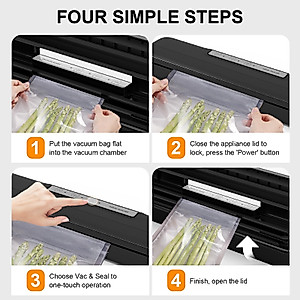 mokero Vacuum Sealer for Food Compact Meal Meat Vacuum Sealer Machine with 10 Seal Bags and Cutter Automatic Vacuum Air Sealing System for Dry Moist Freezer Food Storage