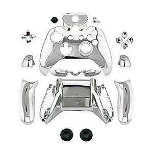 WPS Xbox One Replacement Controller Electroplating chrome FULL Case Shell for Xbox One ( 3.5 mm Port , Have a Headphone Jack) with T6 T8 Screwdriver (chrome silver)
