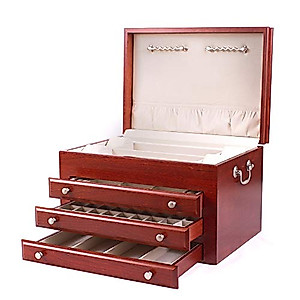 American Chest Co. #J03C Majestic- 3 Drawer Jewelry Chest, Solid Cherry, Made in the USA, Heritage Cherry finish