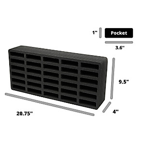 Polar Whale 2 Ink Pad Storage Trays Organizer Stamping Design Stand Supply Black Foam Horizontal Holder Non-Rattle Washable Compatible with Versamark, Versafine, Distress, Stazon and More Holds 30