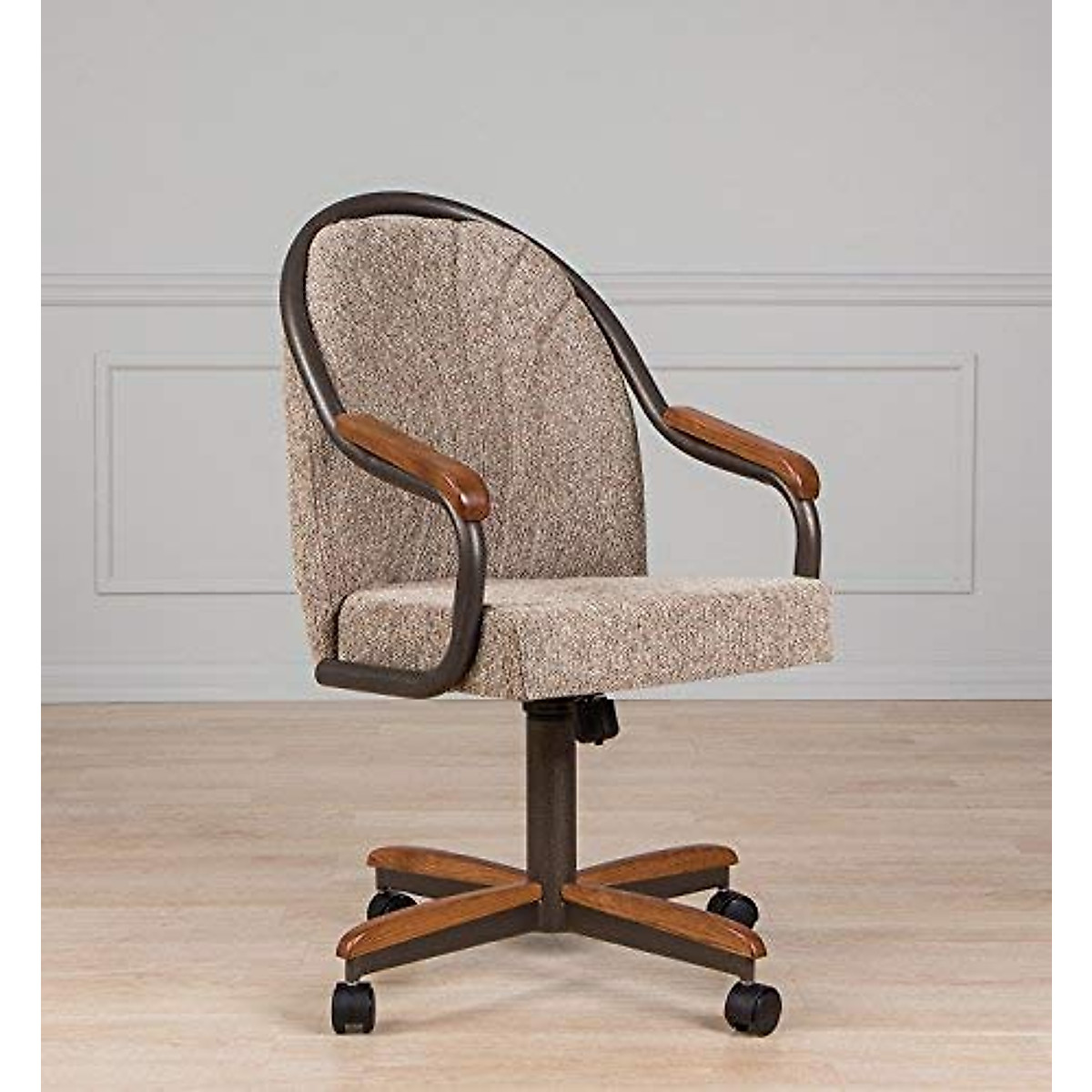 AW Furniture Casual Dining Cushion Swivel and Tilt Rolling Caster Chair