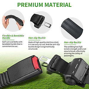 10L0L 4PCS Universal Retractable Golf Cart Seat Belt Kit for EZGO, Yamaha, Club Car, etc. Fits Front Rear Seat