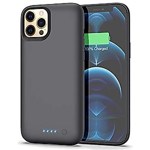 Pxwaxpy Battery Case for iPhone 12 Pro Max [6.7 inch], [7800mAh] Portable Protective Charging Case Extended Battery Backup Pack for Apple iPhone 12 Pro Max Rechargeable Charger Case Black