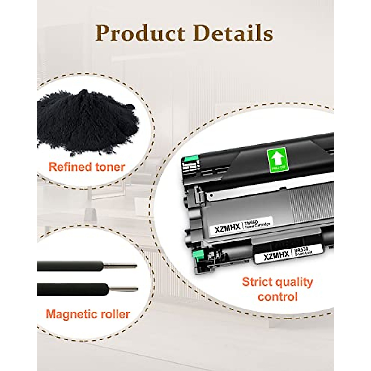 XZMHX Compatible Drum Unit and Toner Cartridge Replacement for Brother TN660 TN 660 TN630 TN 630 DR630 DR 630 High Yield for HL-L2300D HL-L2380DW DCP-L2540DW MFC-L2740DW Printer (DR630+TN660)