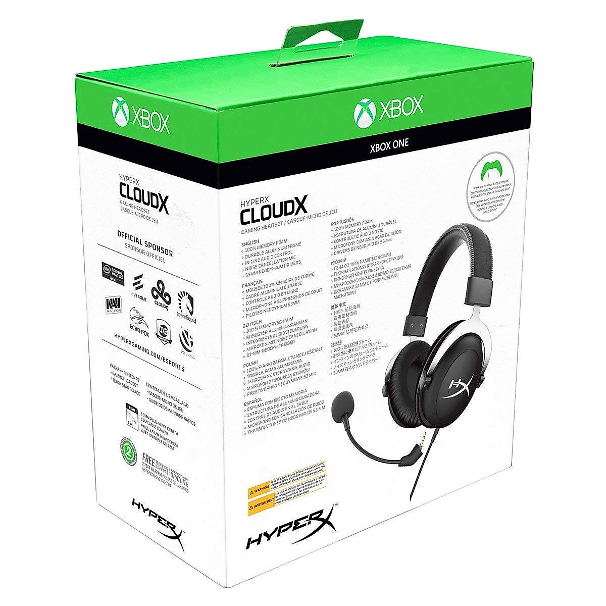 HyperX CloudX – Official Xbox Licensed Gaming Headset, Compatible with Xbox One and Xbox Series X|S, Memory Foam Ear Cushions, Detachable Noise-Cancellation Microphone - Black